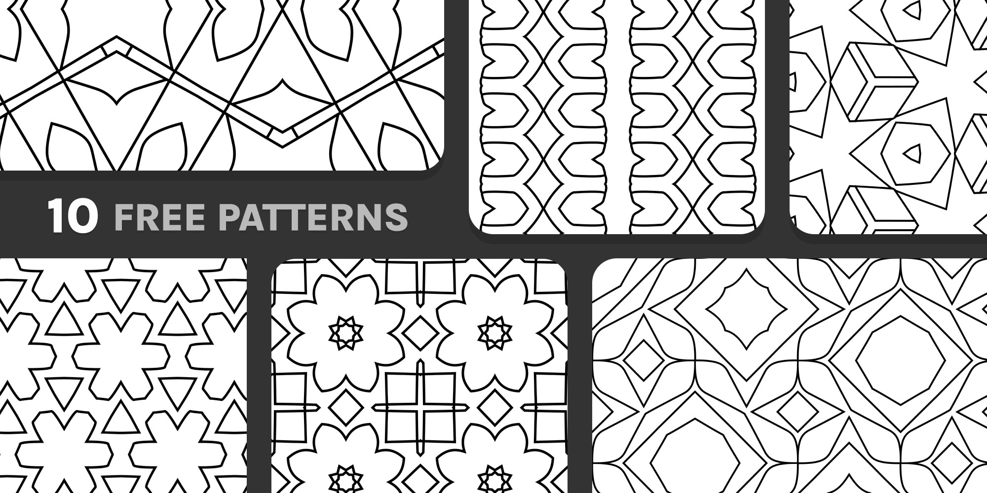 Free Seamless Pattern Collection: Black lines (lines, simple, geometric ...