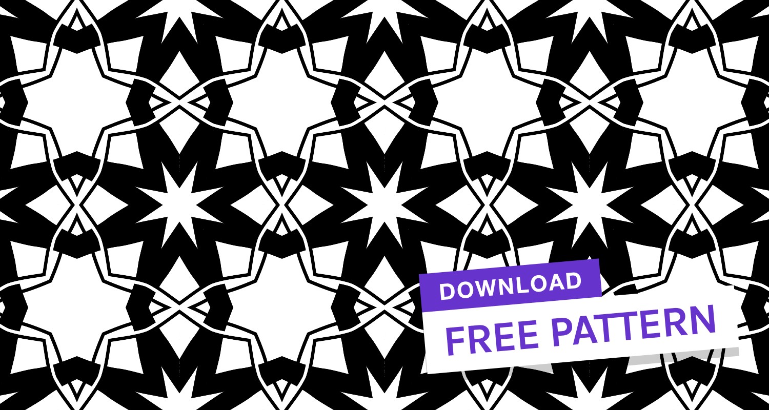 Free Seamless Pattern: Solid and lines #1 (connected, weave, star ...