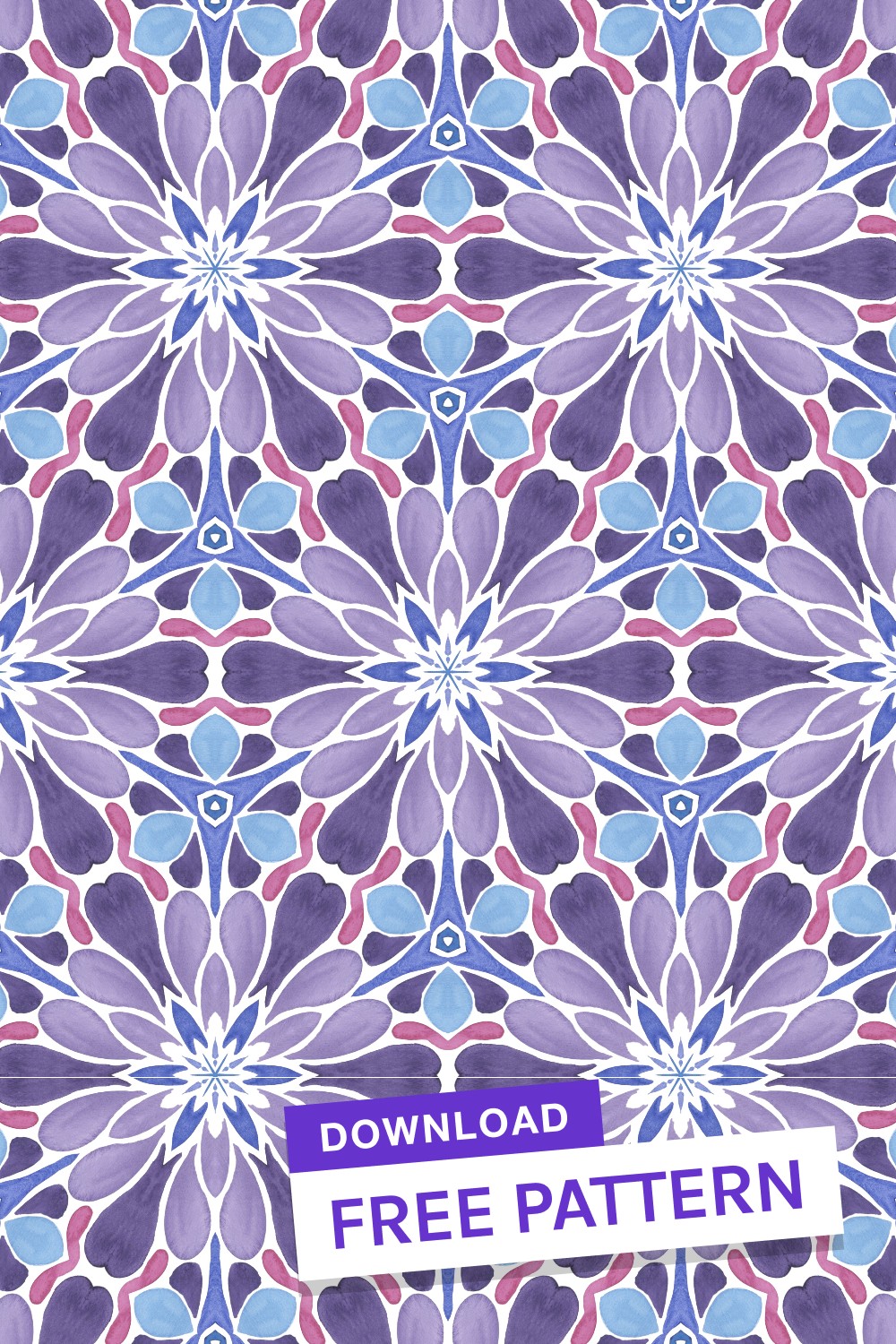 Free Seamless Pattern: Watercolor Bouquet #12 (flower, petal, dense ...