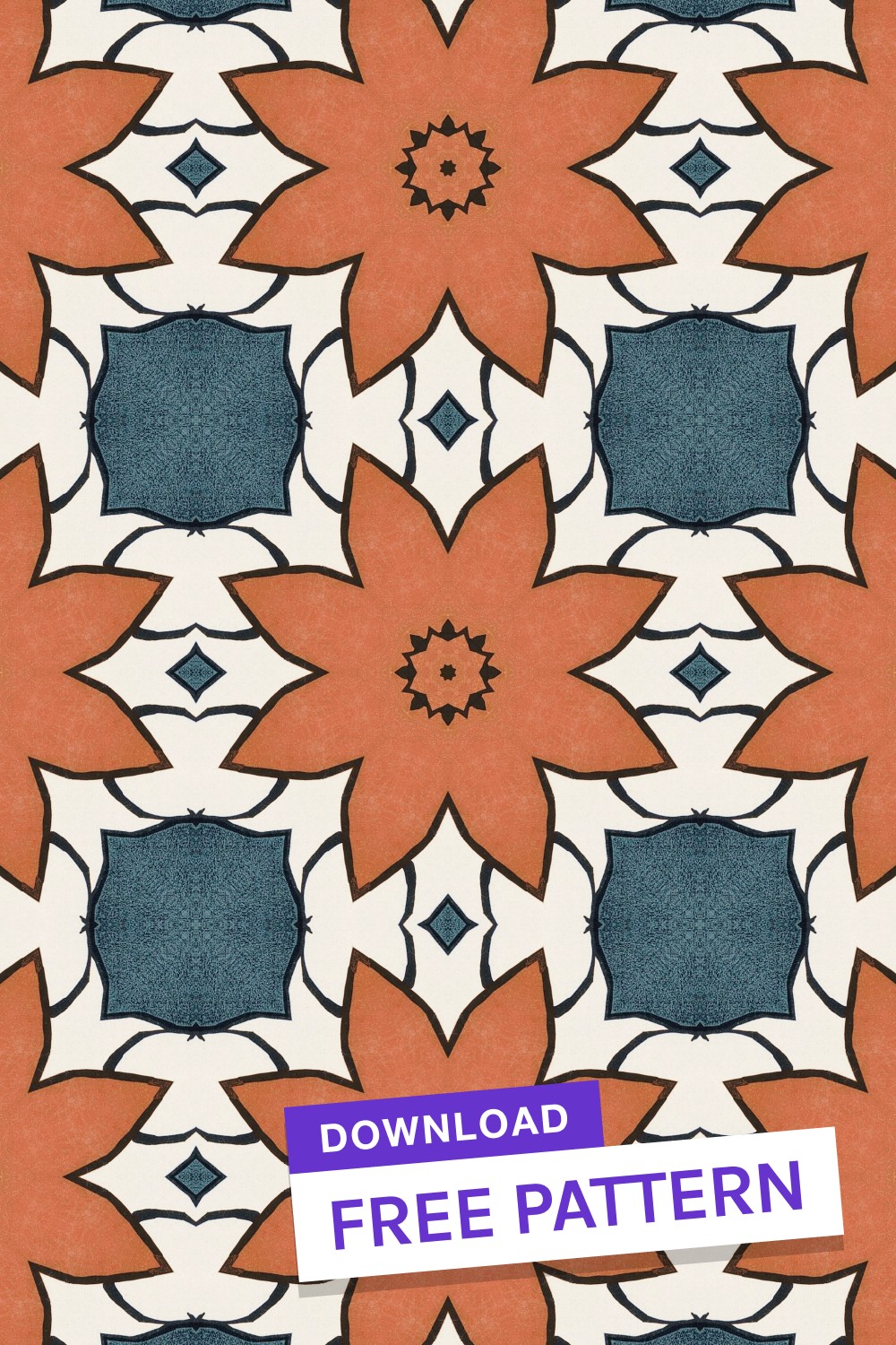 Free Seamless Pattern: Vintage flavors #3 (flower, floral, subdued red ...