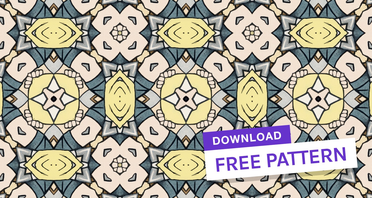 Free Seamless Pattern: Vintage flavors #5 (complex, tile, dusty blue ...