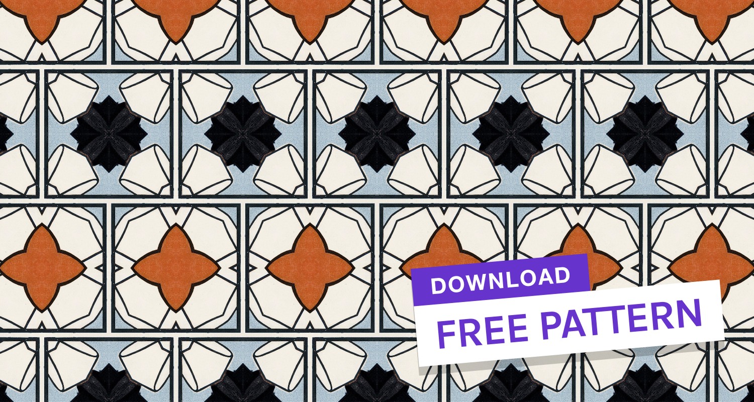 Free Seamless Pattern: Vintage flavors #9 (tiles, half-brick, red ...